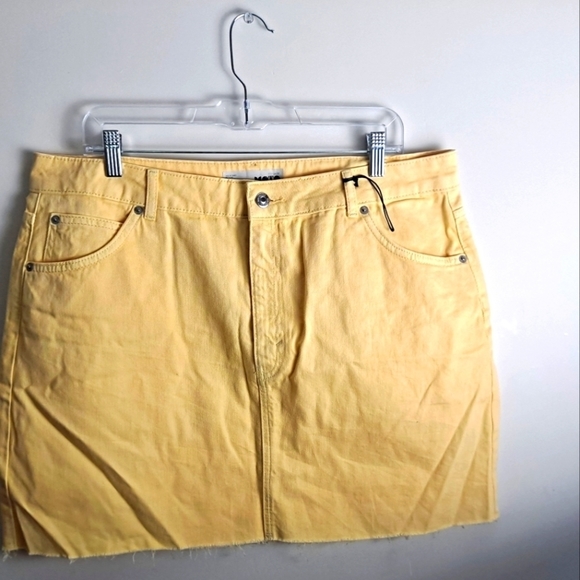 Topshop | Skirts | Topshop Pale Yellow Denim Skirt | Poshmark